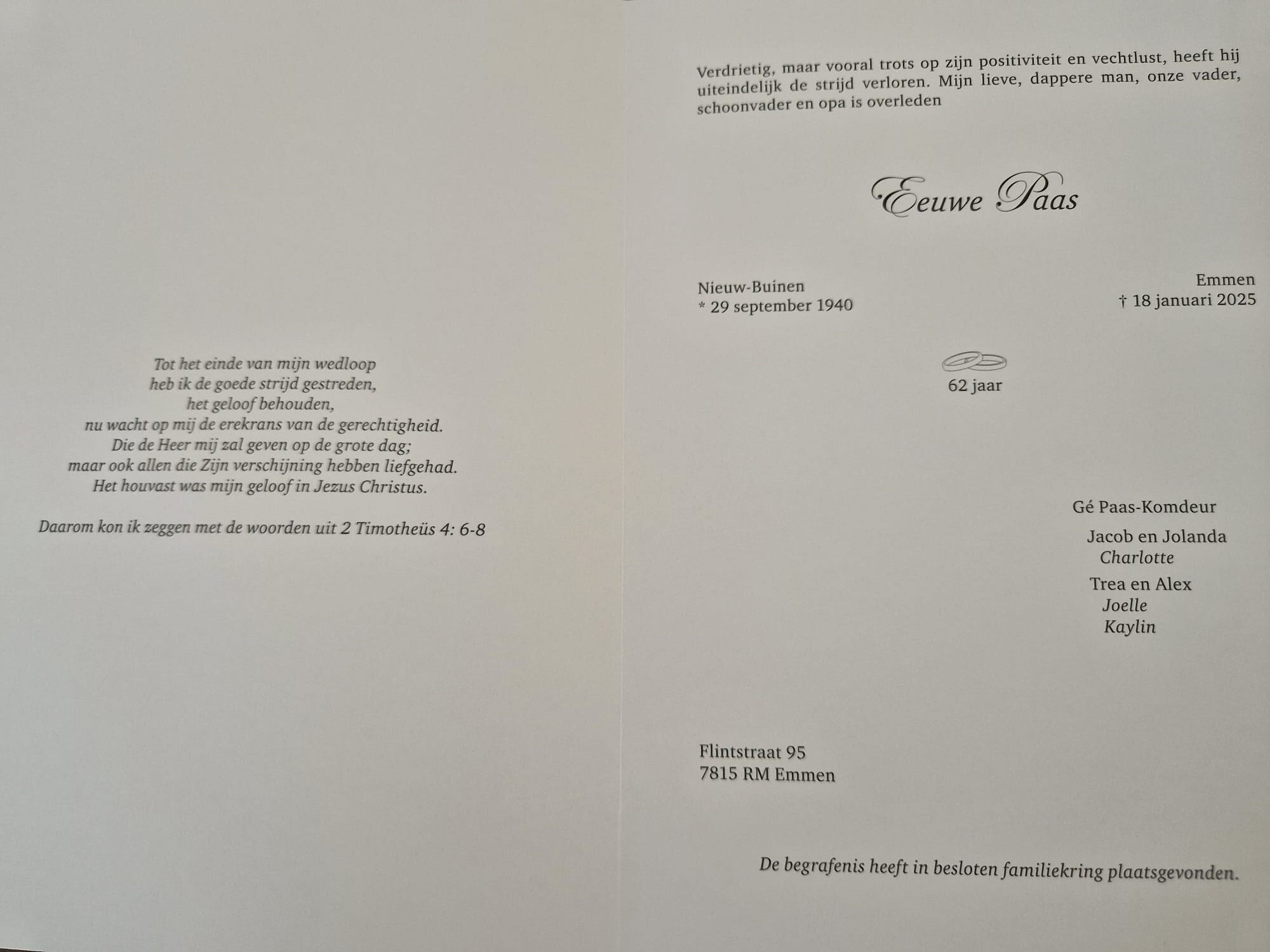 Rouwkaart-Eeuwe - VV SJS